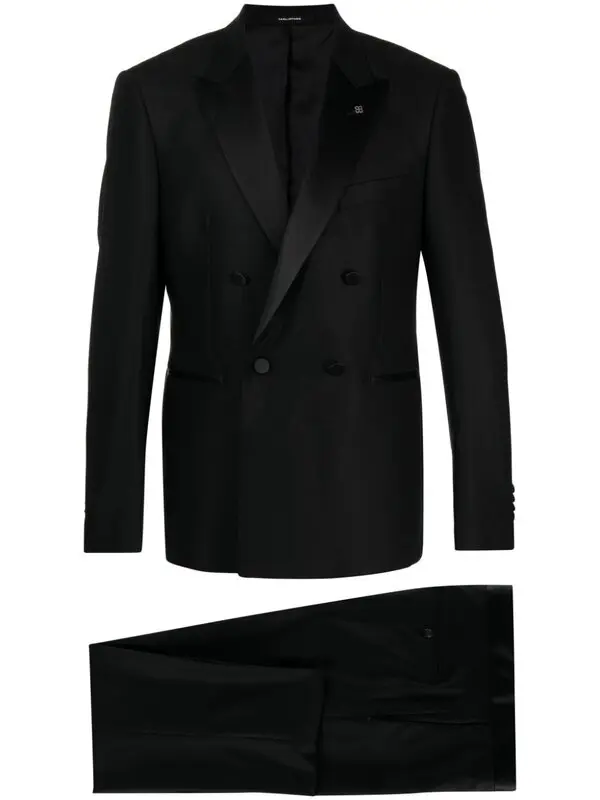 Tagliatore Peak-lapels Double-breasted Suit - Black