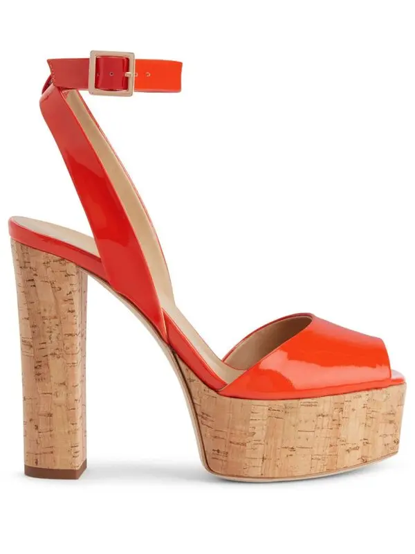 GIUSEPPE ZANOTTI 120mm Betty Platform Sandals - Orange