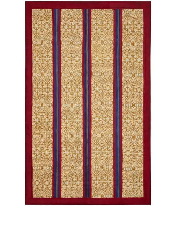 LISA CORTI Damask Stripes Cotton Blanket
