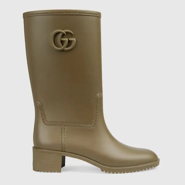 Gucci Double G Rain Boot Rubber - Green | Editorialist