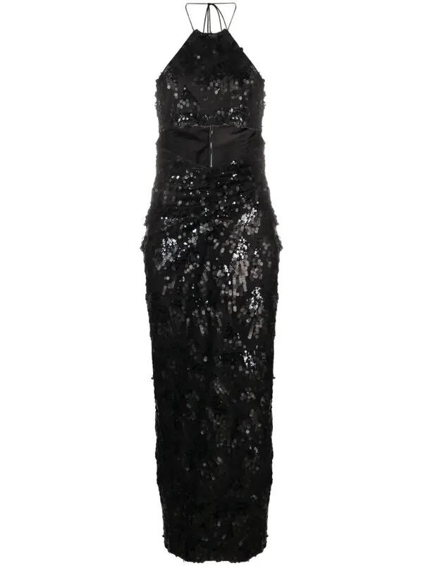 Remain Birger Christensen Sequinned Halterneck Midi Dress