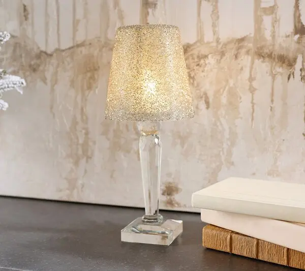 VALERIE PARR HILL As Is 13.5' Illuminated Beaded And Glass Accent Lamp