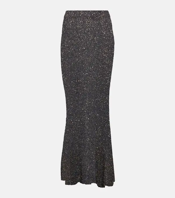 Balenciaga Sequined Maxi Skirt - Black