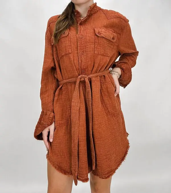 Buy Ivy Jane Elliot Buttondown Dress In Rust - Brown At 35% Off ...