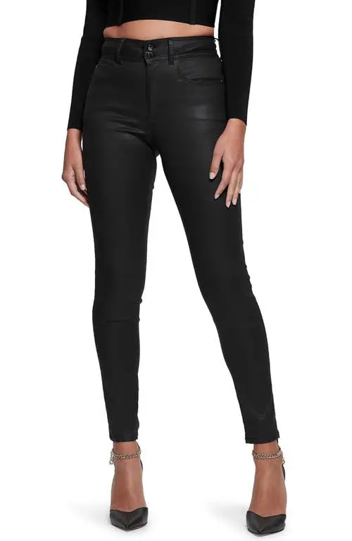 Guess Shape Up Coated High-waist Straight Leg Jeans