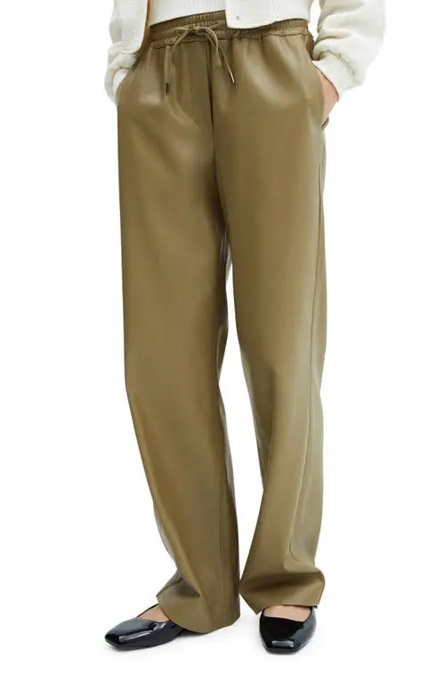 Mango Faux Leather Relaxed Fit Pants