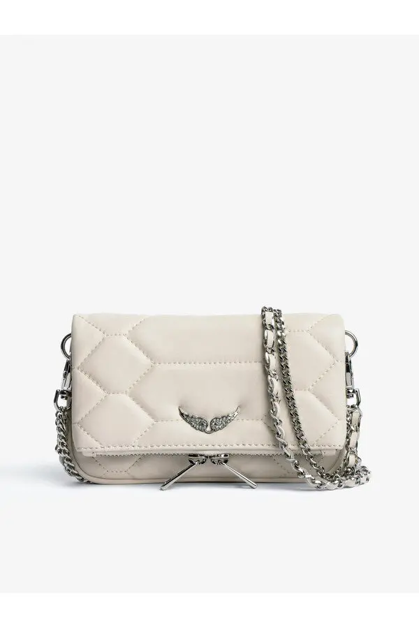 Zadig&Voltaire Rock Nano Quilted Clutch - Natural