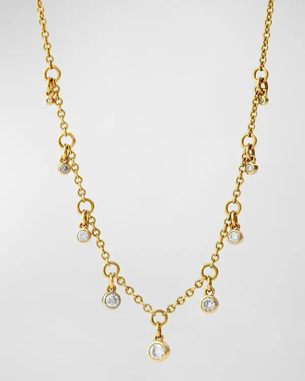SYNA JEWELS 18k Yellow Gold Cosmic Necklace With Diamonds - Champagne ...