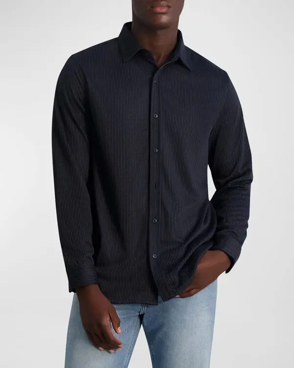 Karl Lagerfeld Paris Brushed Stripe Button-down Shirt