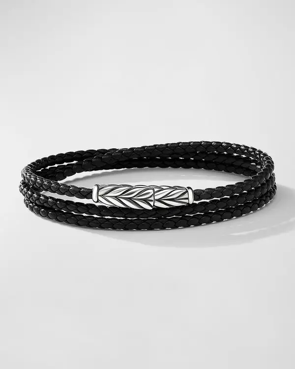 David Yurman Chevron Triple Wrap Bracelet - Black