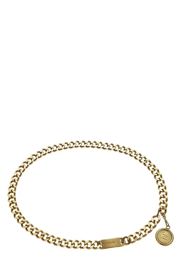 Chanel Logo Plated Chain Belt Gold Editorialist