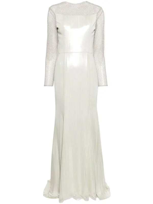 BAZZA ALZOUMAN Rhinestone-embellished Fishtail Gown