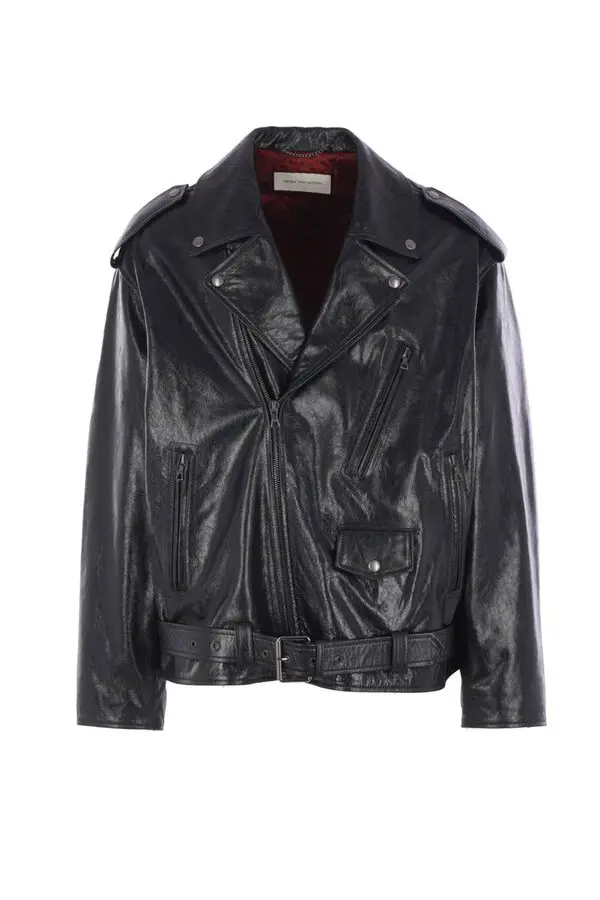Dries Van Noten Oversized Biker Jacket - Black