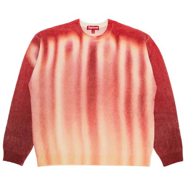 Supreme Blurred Logo Crewneck Sweater - Red