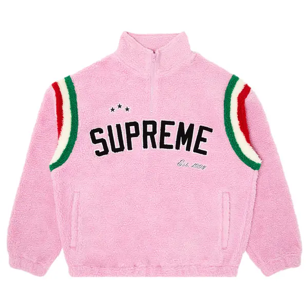 Supreme Arc Half Zip Fleece Pullover - Pink