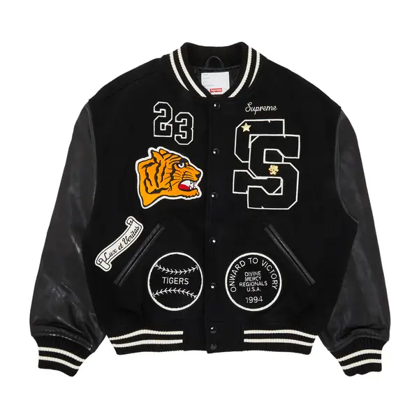 Supreme Tiger Varsity Jacket - Black