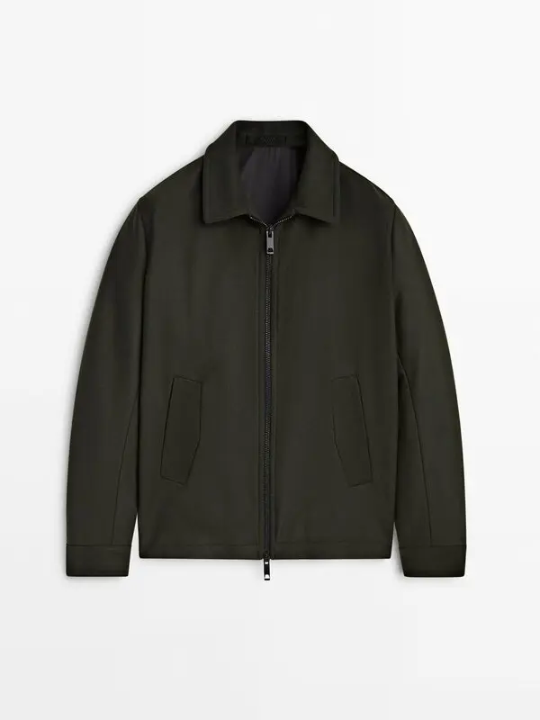 Massimo Dutti Studio Wool Blend Zip-up Jacket