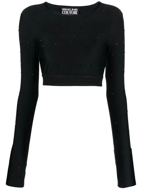 Versace Crystal-embellished Crop Top