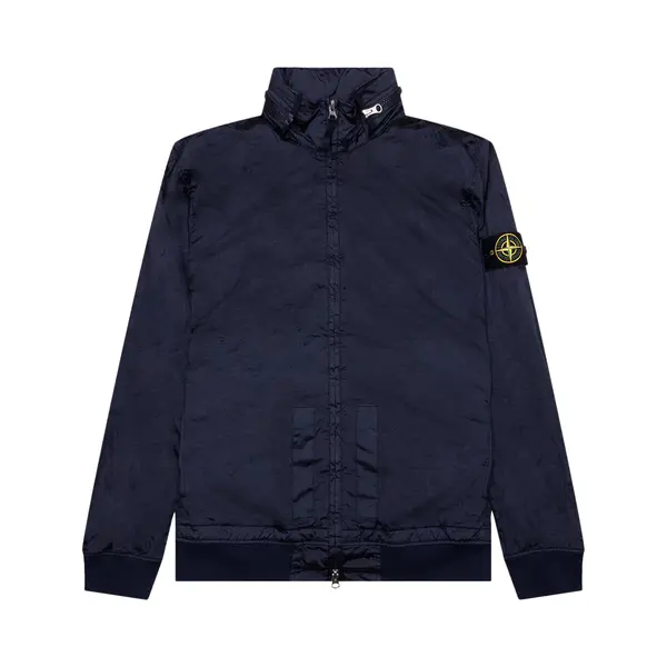 Stone Island Hooded Zip Up Jacket - Blue