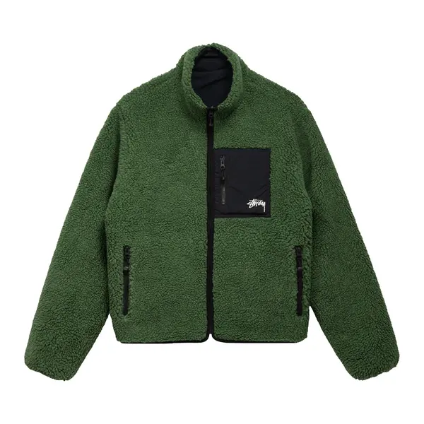 StÜssy 8 Ball Sherpa Jacket - Green