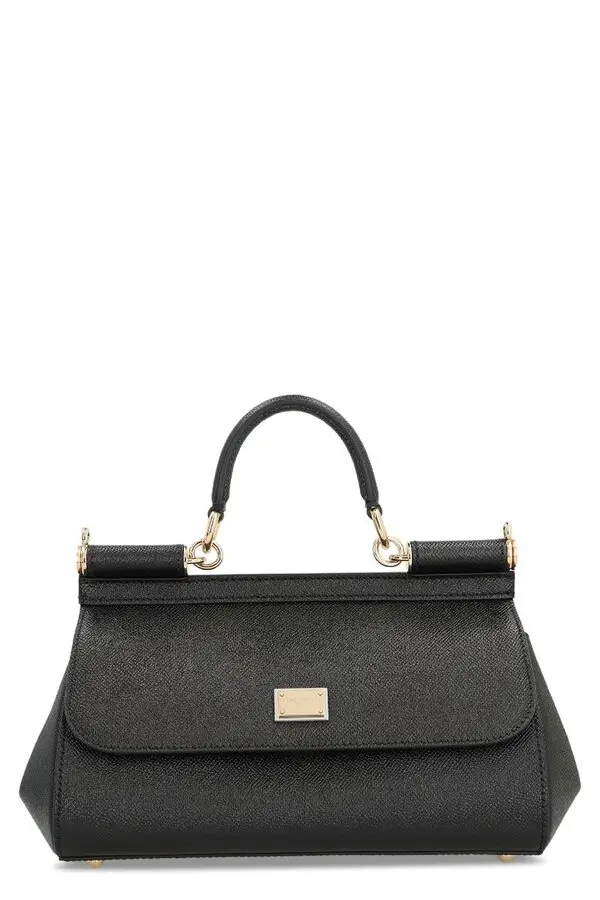 Dolce & Gabbana Sicily Medium Leather Handbag - Black