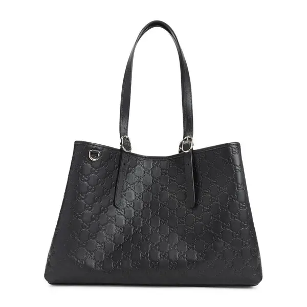 Gucci Emblem Gg Tote Bag - Black