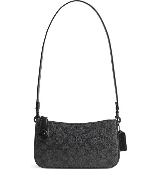 Coach Penn Signature Coated Canvas & Leather Shoulder Bag - Mw/charcoal ...