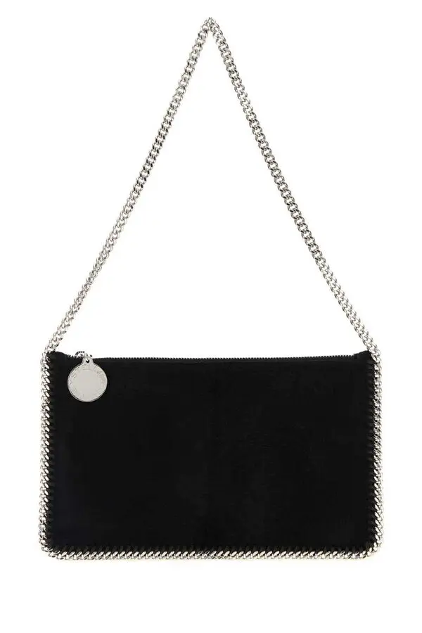 Stella McCartney Falabella Pochette Accessoire Brushed Velvet - Black