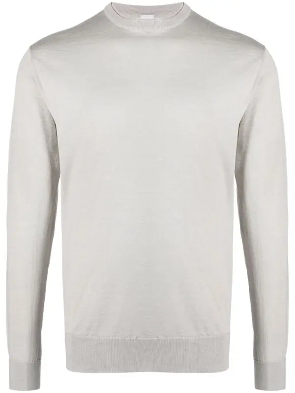 Eleventy Crew Neck Wool-blend Jumper - Grey