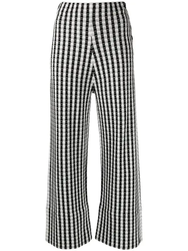AERON Checked Knitted Cotton Trousers
