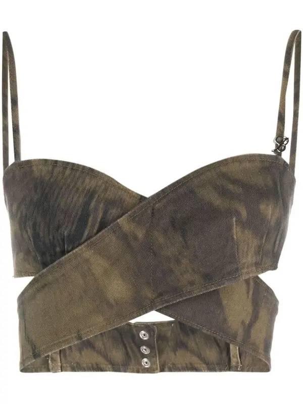 Blumarine Tie-dye Cropped Top