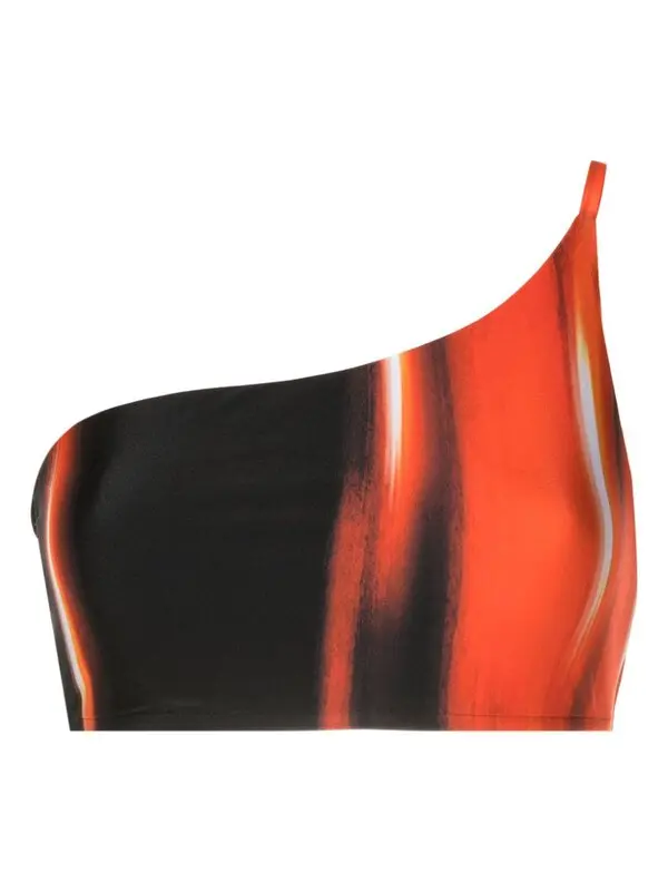 LENNY NIEMEYER Two-tone One-shoulder Bikini Top