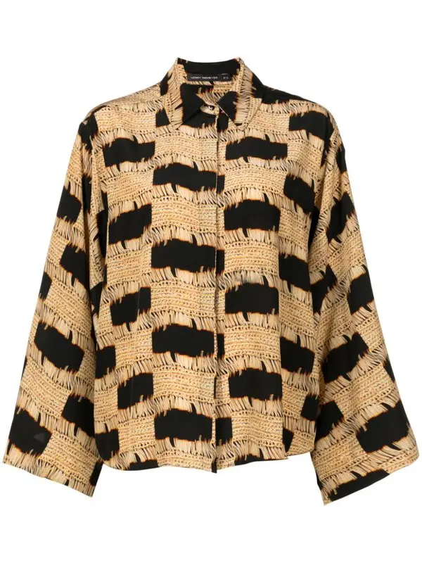 LENNY NIEMEYER Trompe L'oeil-print Silk Shirt
