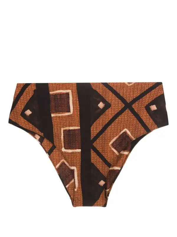 LENNY NIEMEYER Geometric-print High-waisted Bikini Bottom