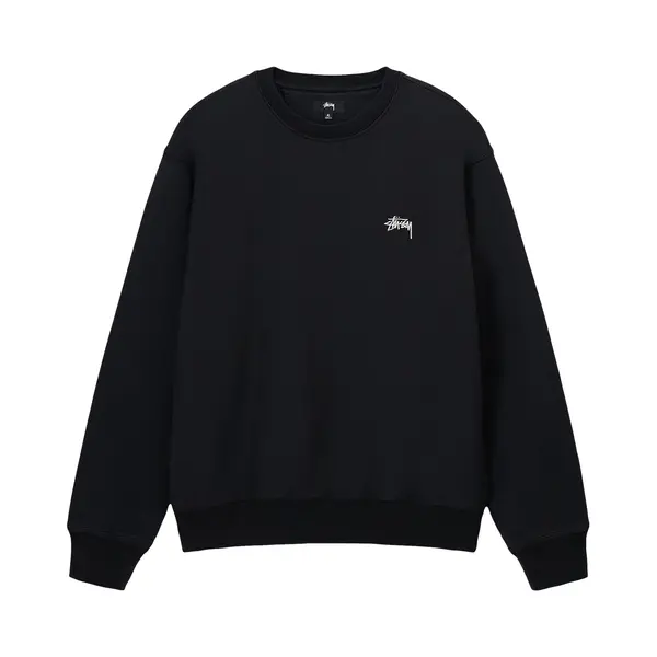 StÜssy Overdyed Stock Logo Crew - Black