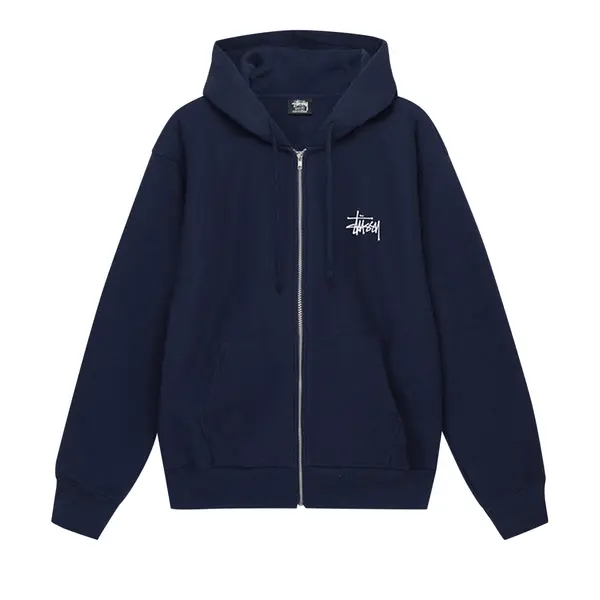 StÜssy Basic Zip Hoodie 'navy - Blue