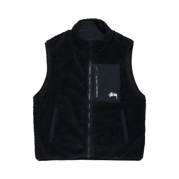 StÜssy Sherpa Reversible Vest - Black