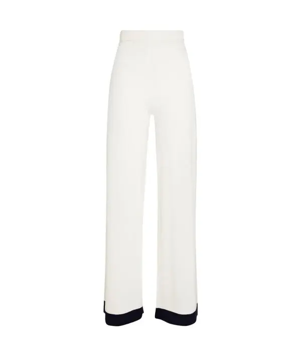Zimmermann Twotone Merino Wool Wide-leg Pants