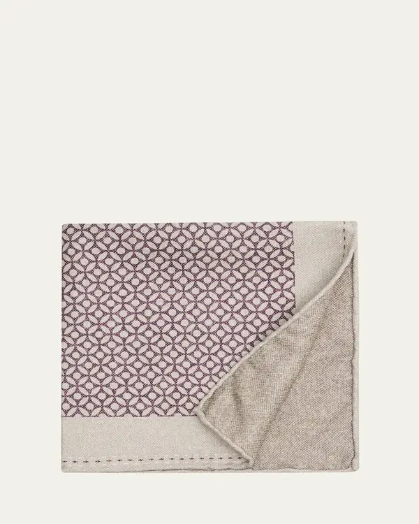 Brunello Cucinelli Geometric-print Silk Pocket Square - Clj46 Clj46