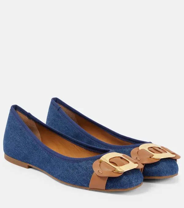 See By Chloé Chany Denim Ballet Flats - Blue
