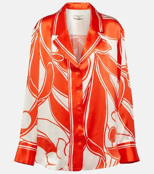 Sir The Label Ramona Printed Silk Satin Shirt