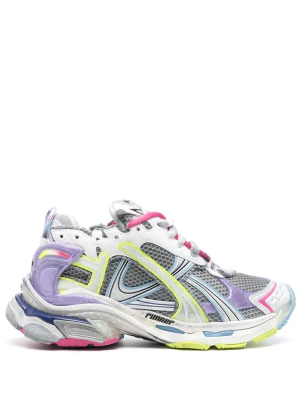 Balenciaga Runner Panelled Sneakers - Grey