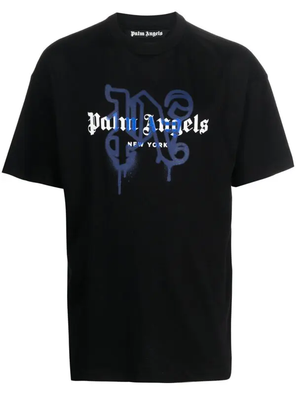 Palm Angels New York Monogram-print T-shirt - Black