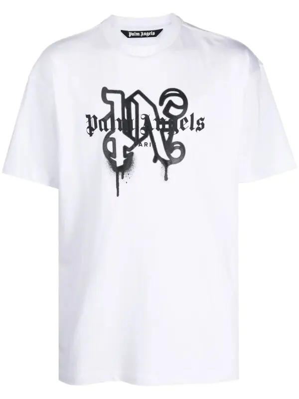 Palm Angels Paris Monogram-print T-shirt - White