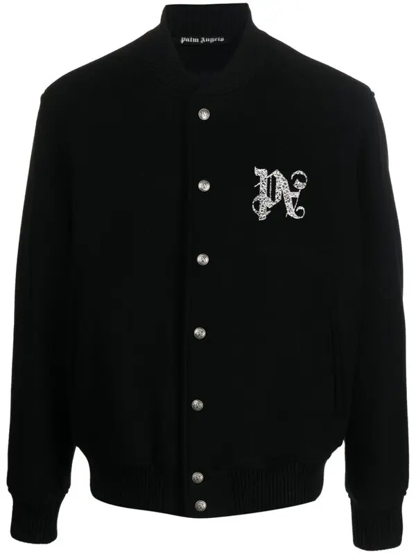 Palm Angels Monogram-embroidered Bomber Jacket