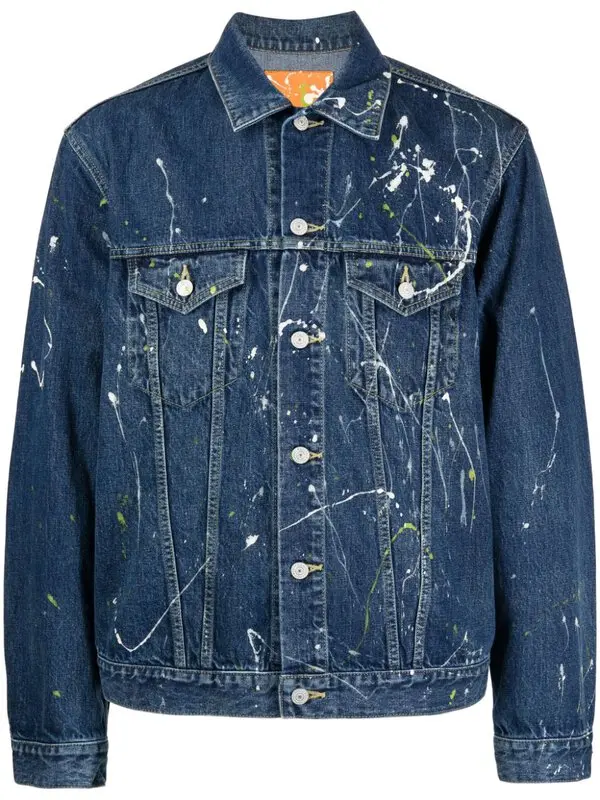 Yohji Yamamoto Paint-splatter Denim Jacket
