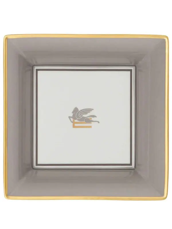 Etro Pegaso-motif Porcelain Tray - Grey