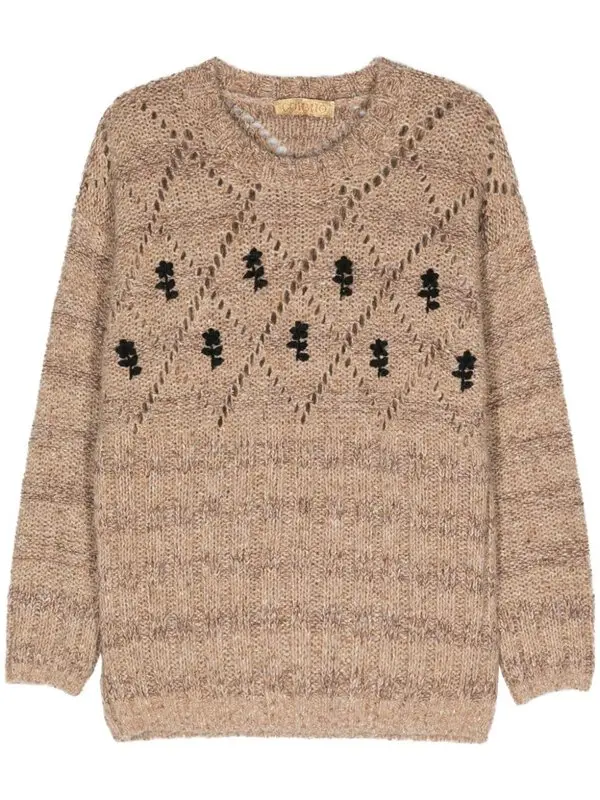 CORMIO Antonio Metallic-threading Jumper - Brown