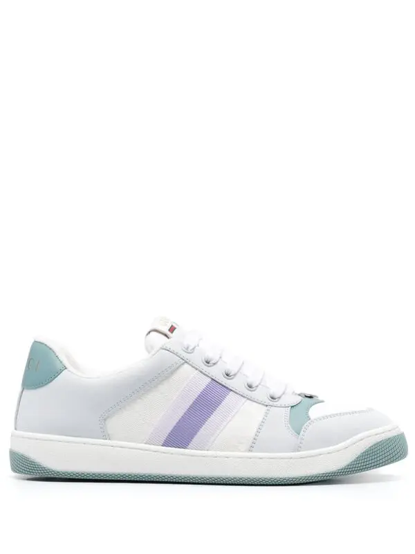Gucci Screener Panelled Leather Sneakers - White