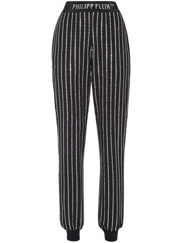 Philipp Plein Logo-print Strap Crystal-embellished Track Pants